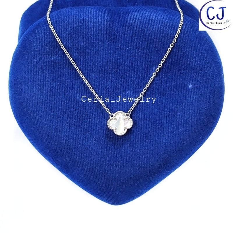 Jual Kalung Perak Wanita Asli 925 Lapis Emas Putih Model Rantai Nori ...