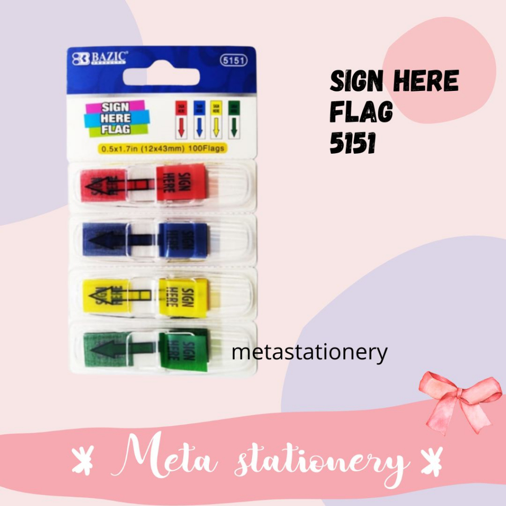 Jual Index & Mark / Sticky Note Sign Here Flag 5151 Bazic | Shopee ...