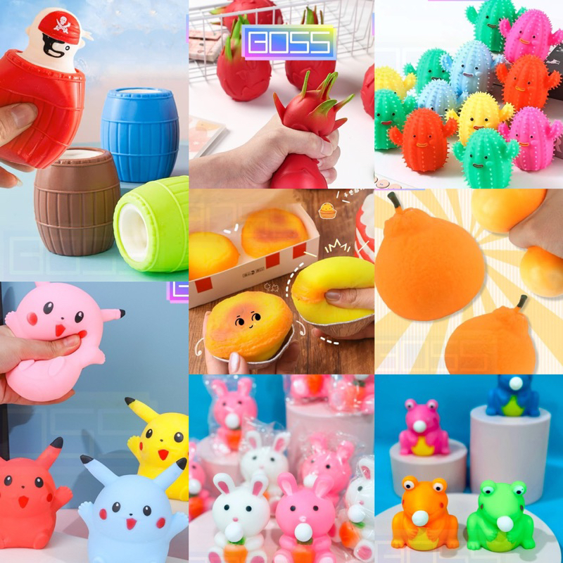 Jual BOSS-Mainan Squishy Viral Kaktus Kelinci Katak Jeruk Eggtart ...