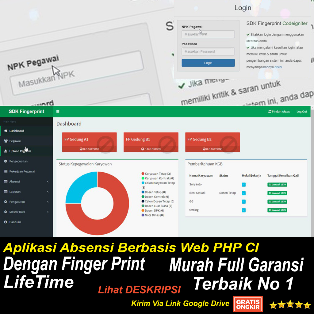 Jual Aplikasi Absensi Berbasis Web PHP CI dengan Finger Print | Shopee Indonesia