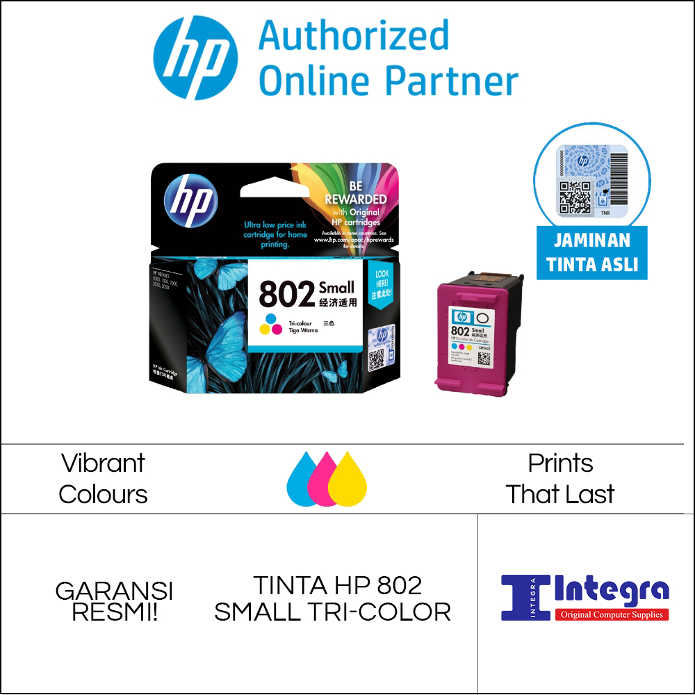 Jual Tinta HP 802 Tri Colour / Warna Original Cartridge - CH562ZZ ...