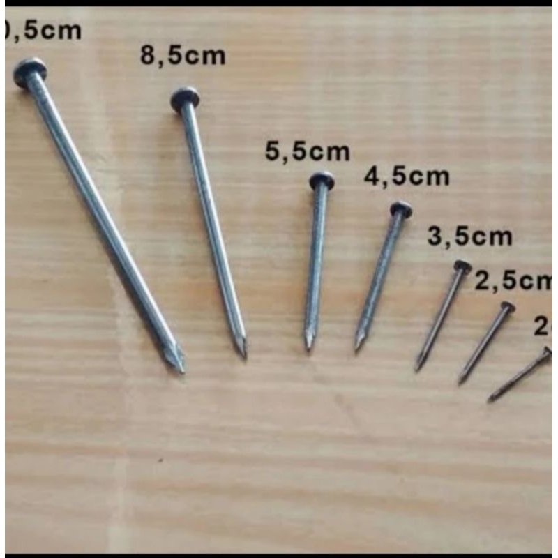 Jual Paku biasa ukuran 3/4'-6'(2cm-15cm) harga per 1 ons | Shopee Indonesia