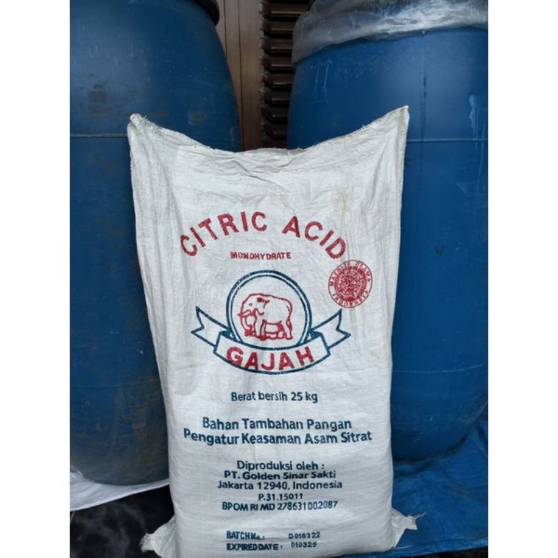 Jual penambah asam makanan, Sitrun cap gajah kiloan, Citric acid cap ...