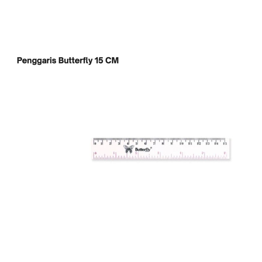 Jual Penggaris Butterfly 15 cm Bening | Shopee Indonesia