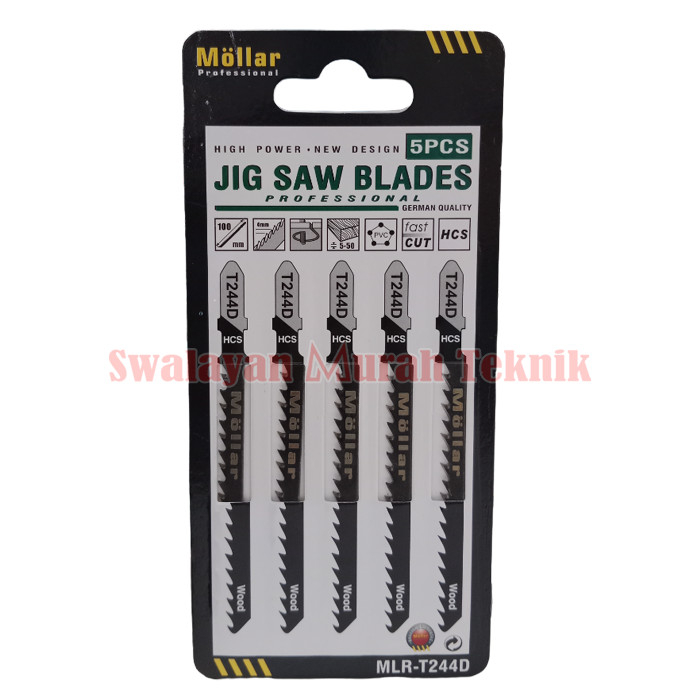 Jual Mata Jigsaw Gergaji Kayu Potong Triplek MOLLAR Jig Saw Blade 5pcs ...