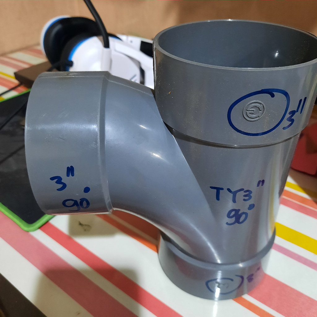 Jual MASPION TY 3 inch 90 derajat large radius tee 3" 90° derajat/ Tee Y 90° derajat 3" maspion ...