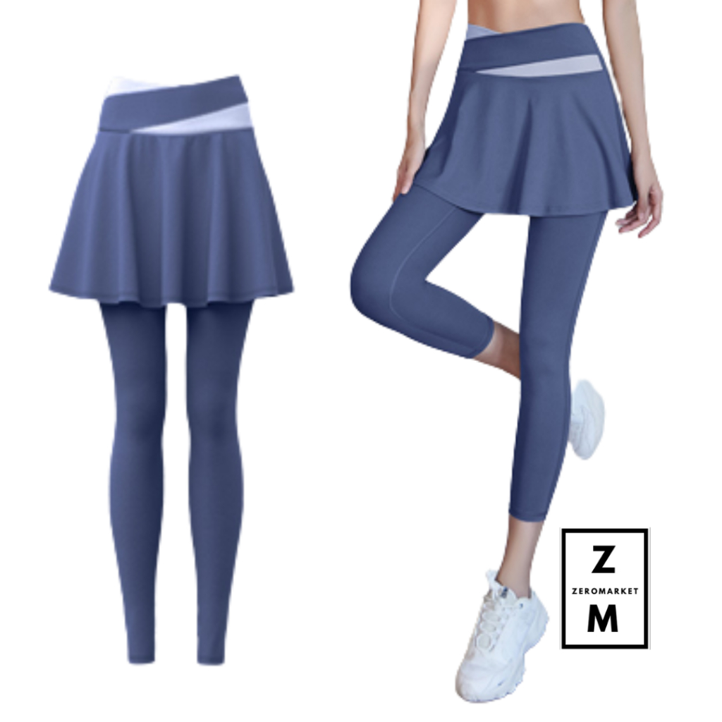 Jual Legging Celana Olahraga Wanita Rok Celana Skirt High Waist Polos Yoga Dua Lapis Gym Tennis ...