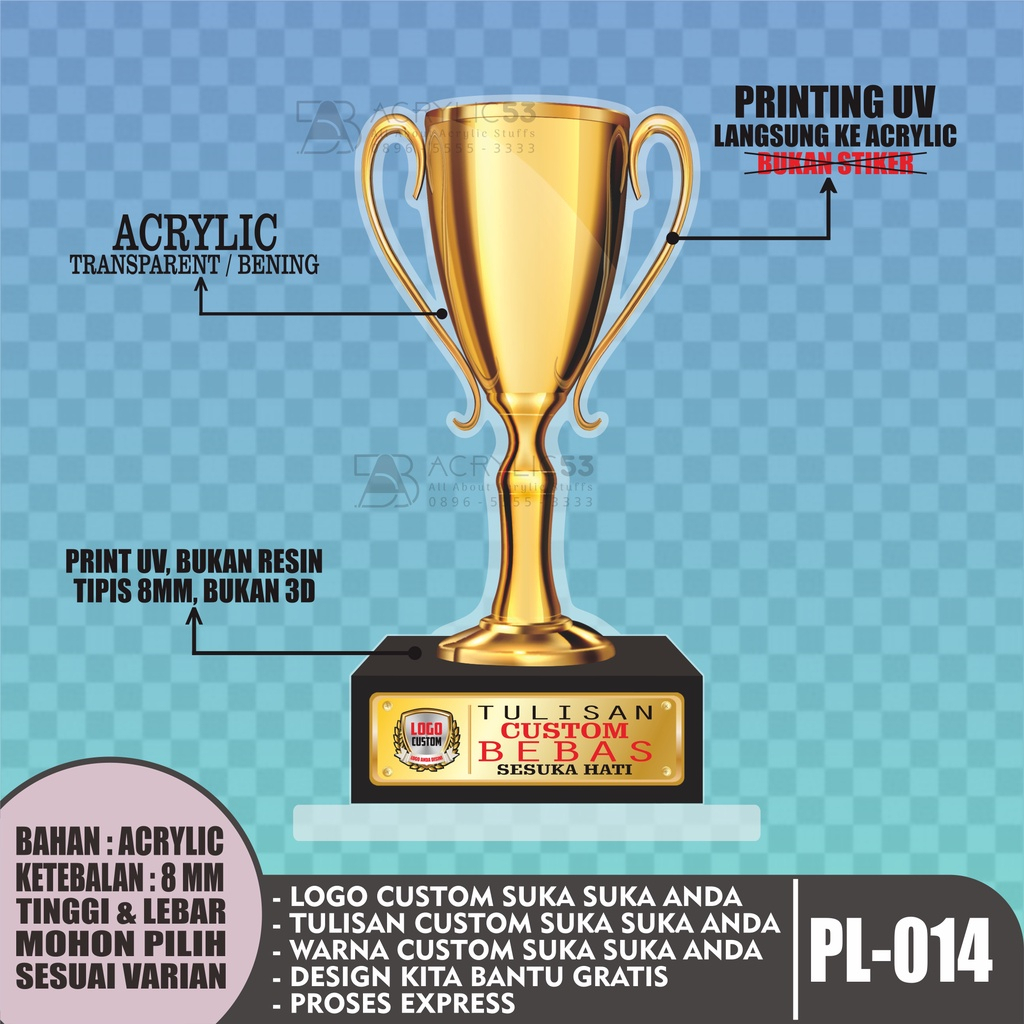 Jual PIALA, PIALA CUSTOM, PIALA MURAH, PIALA ACRYLIC, PIALA AKRILIK, TROPHY, TROPHY CUSTOM ...