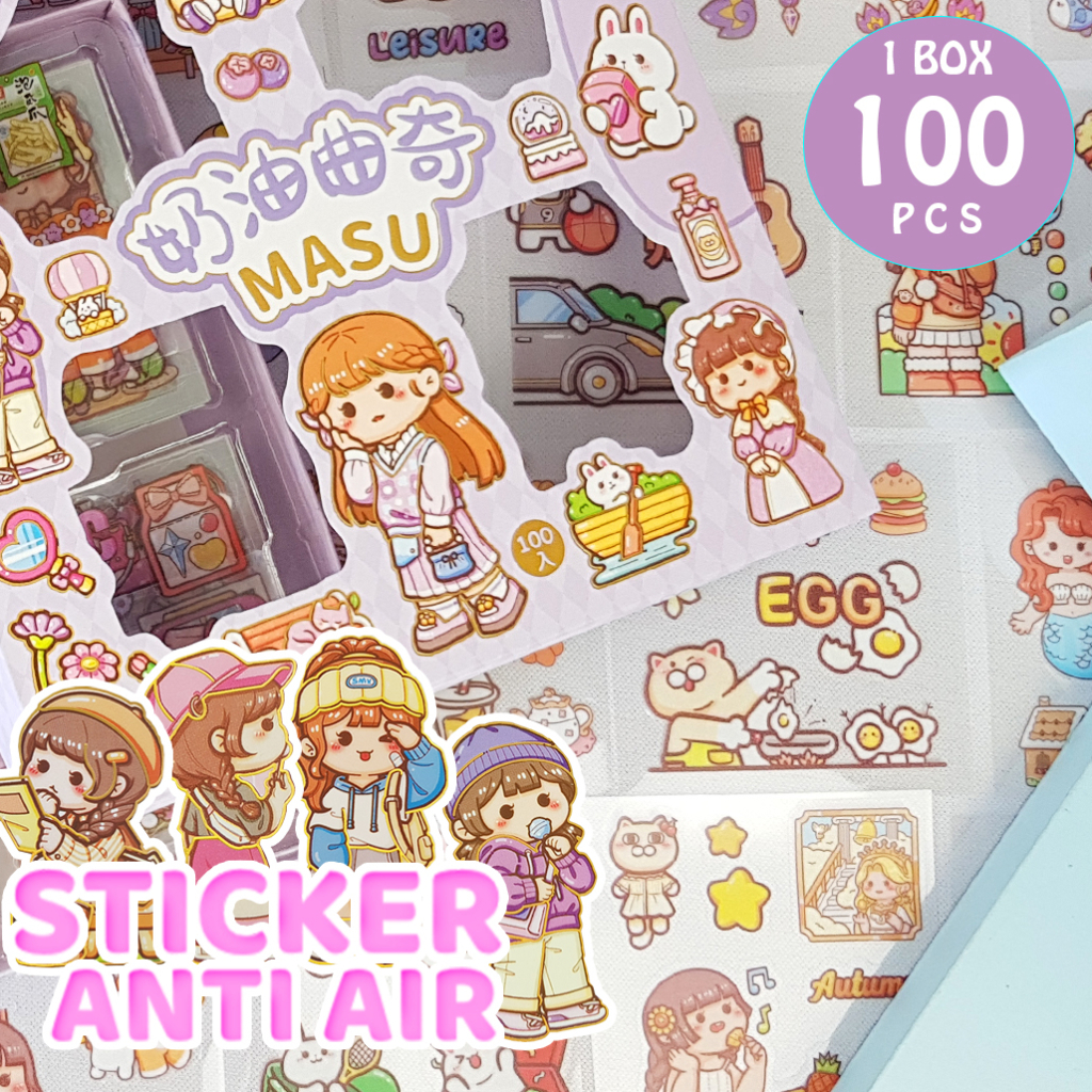 Jual MASU Sticker Isi 100PCS Sticker 3D Asthetic Lucu Stiker Masu ...