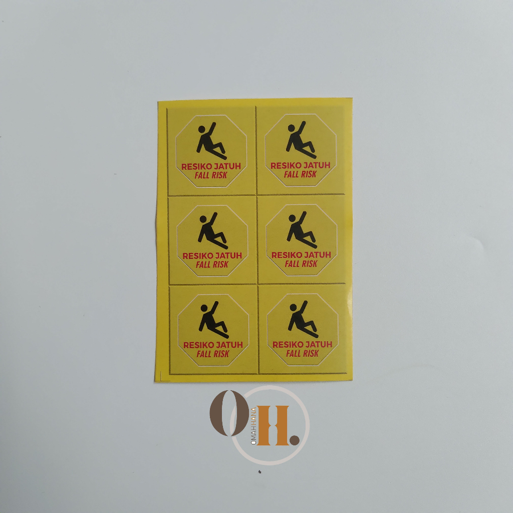 Jual Stiker Resiko Jatuh - Stiker Fall Risk- Stiker Mini Resiko Jatuh ...