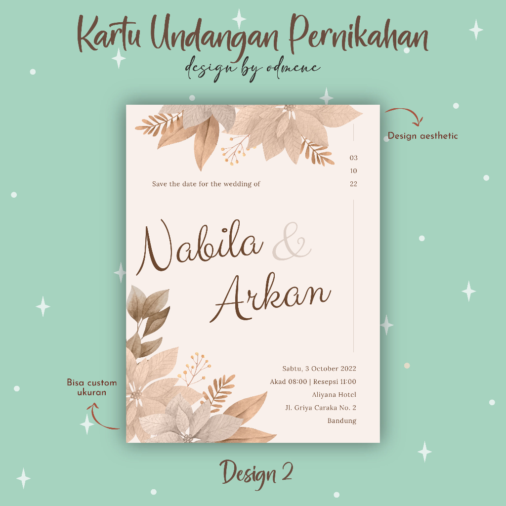 Jual Kartu Stiker Undangan Pernikahan / Wedding Invitation Card Sticker ...