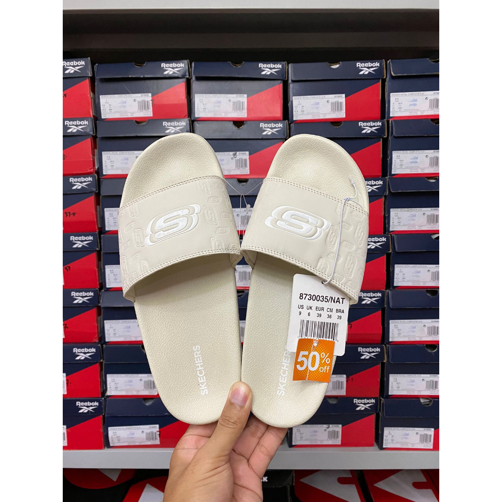 Jual Sendal Skechers Side Lines 2-Ombre Joy 8730035/NAT Original Women ...