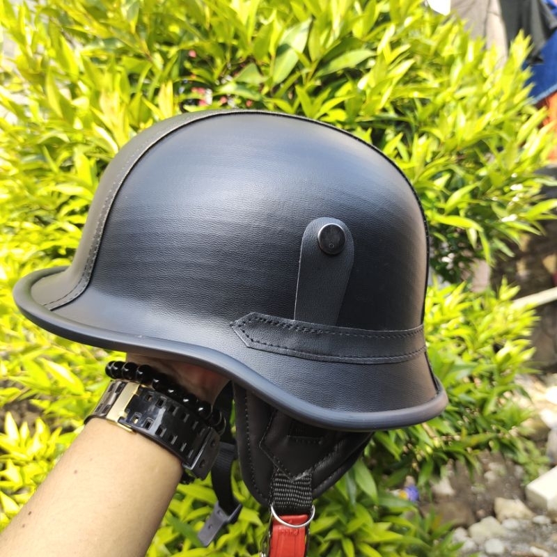 Jual HELM RETRO MILENIAL CRAZY HITAM/HELM HITAM/HELM/HELM RETRO KULIT ...