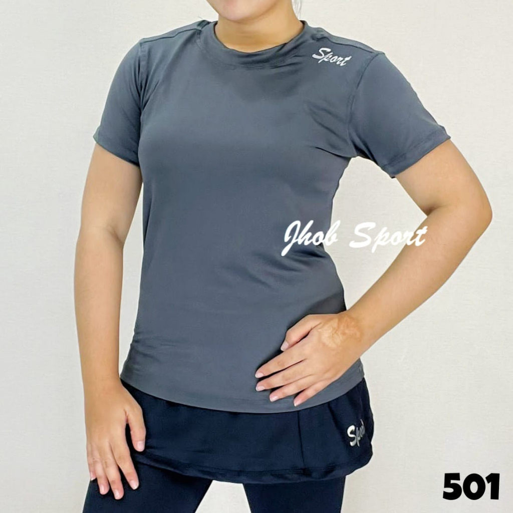 Jual Baju Olahraga Wanita JUMBO/Atasan Olahraga Wanita FIT 45-65 kg /BAJU FITNESS WANITA-T-Shirt ...