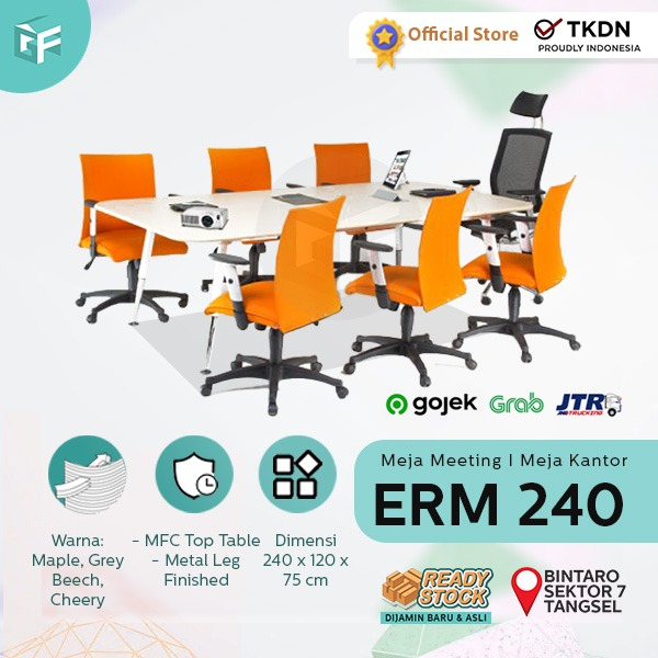 Jual Meja Meeting Meja Rapat Meja Kerja Kantor Aditech ERM 240 | Shopee Indonesia