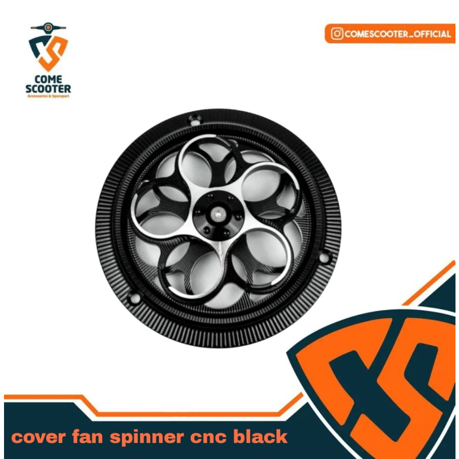 Jual COVER FAN SPINNER CNC BLACK SILVER VESPA SPRINT PRIMAVERA LX S ...