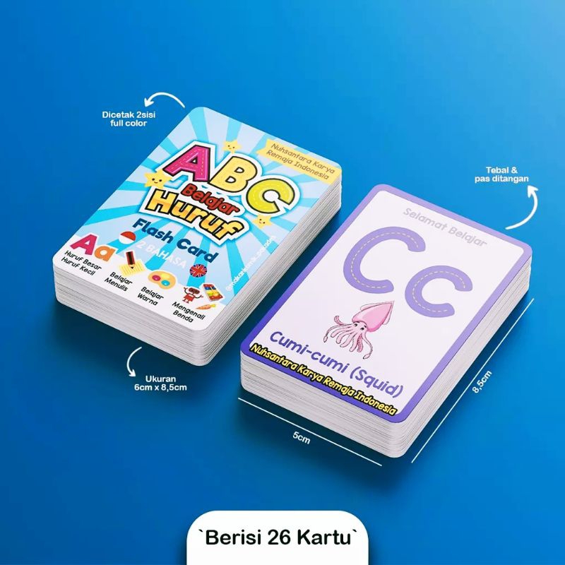 Jual KARTU EDUKASI ANAK/FLASH CARD EDUKASI ( ANGKA, ABJAD, BENTUK ...