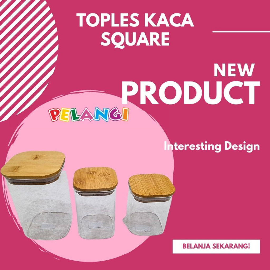 Jual PELANGI | Toples Kaca Kotak | Shopee Indonesia