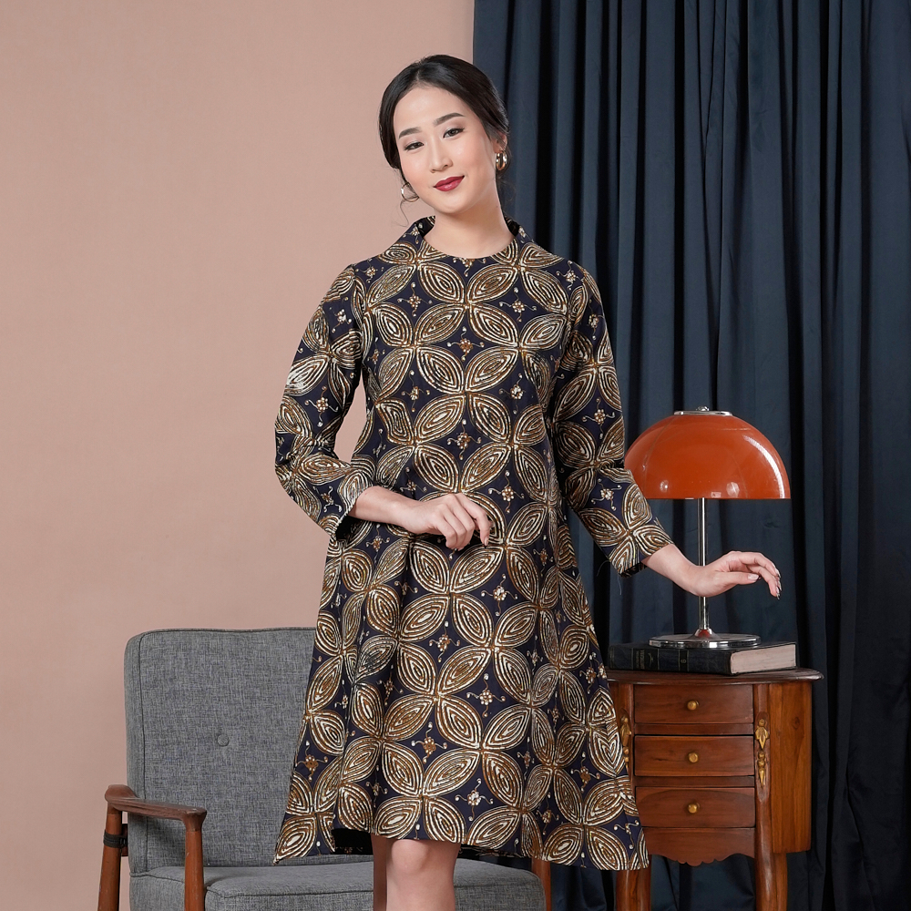 Jual NONA RARA - Lokka Indigo D0407, Baju Batik Kasual Modern | Shopee ...