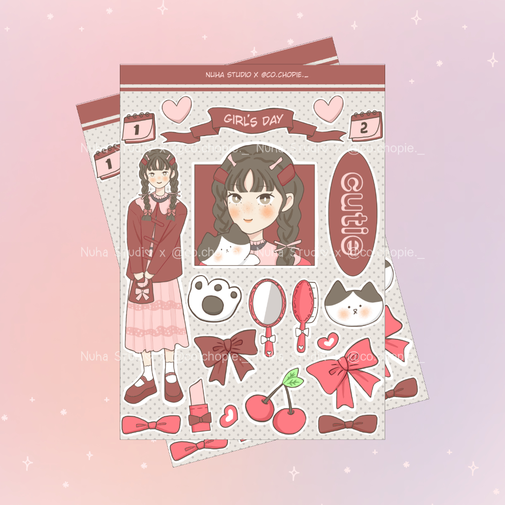 Jual Sticker by co.chopie._ | Girl's Day Cutie Cat Paw Kucing Sisir ...