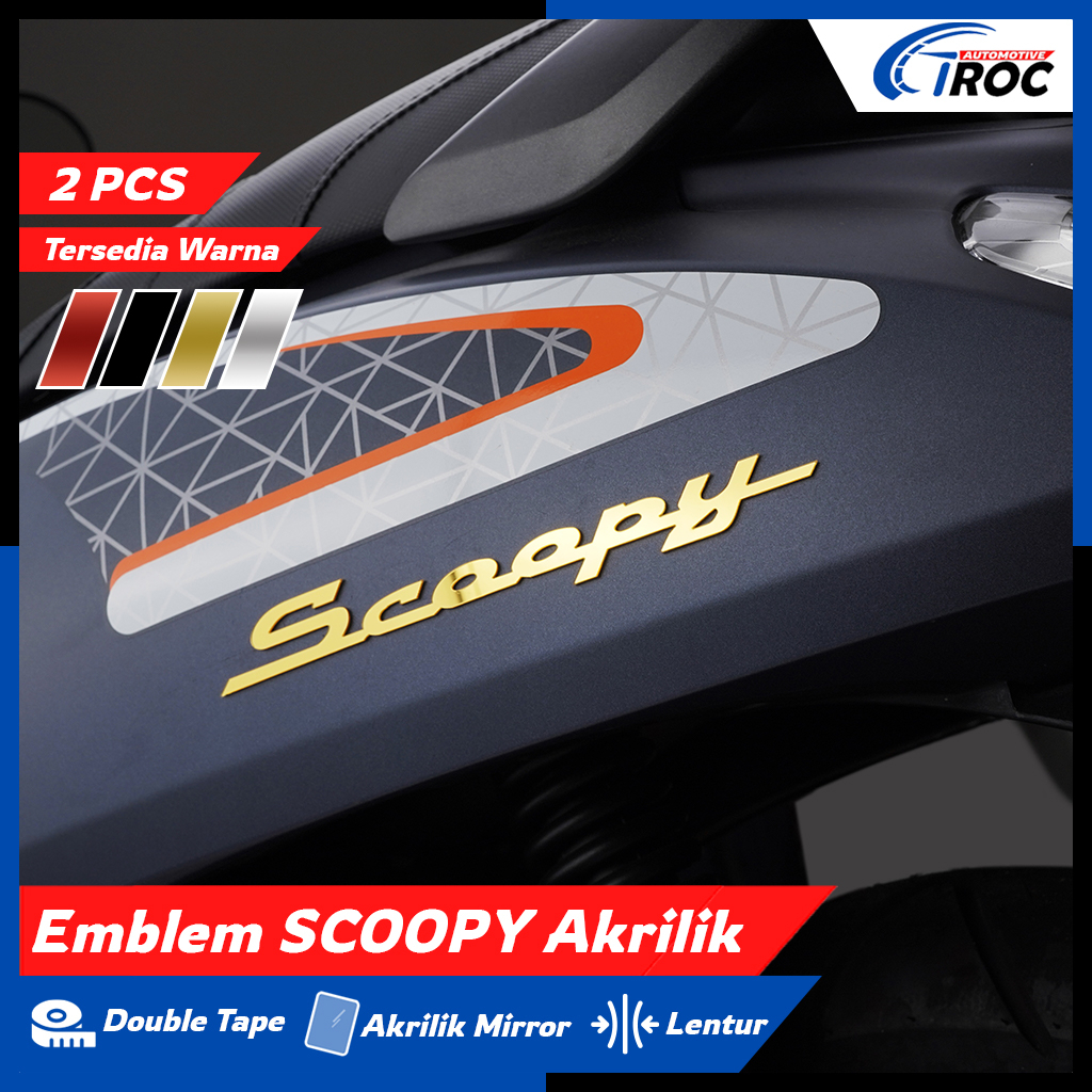 Jual 1 SET EMBLEM 3D SCOOPY LATIN TIMBUL TULISAN MOTOR SCOOPY LATIN ...