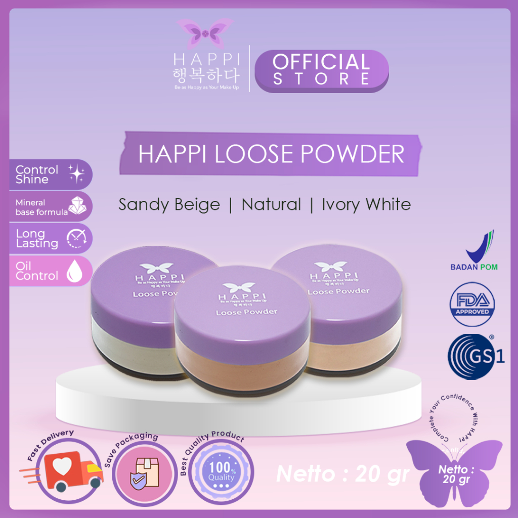 Jual Happi Loose Powder, 3 Varian Warna, 20 gram | Shopee Indonesia