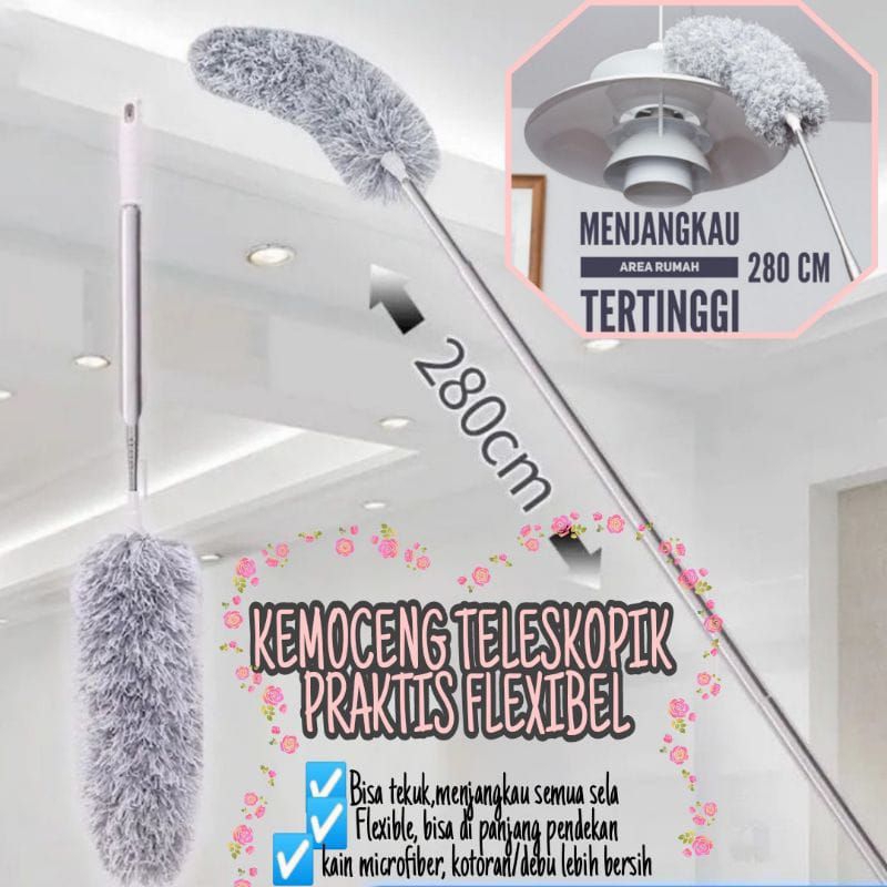 Jual Kemoceng Tarik Sapu Microfiber 2.8 Meter Kemoceng Teleskopik 280cm ...