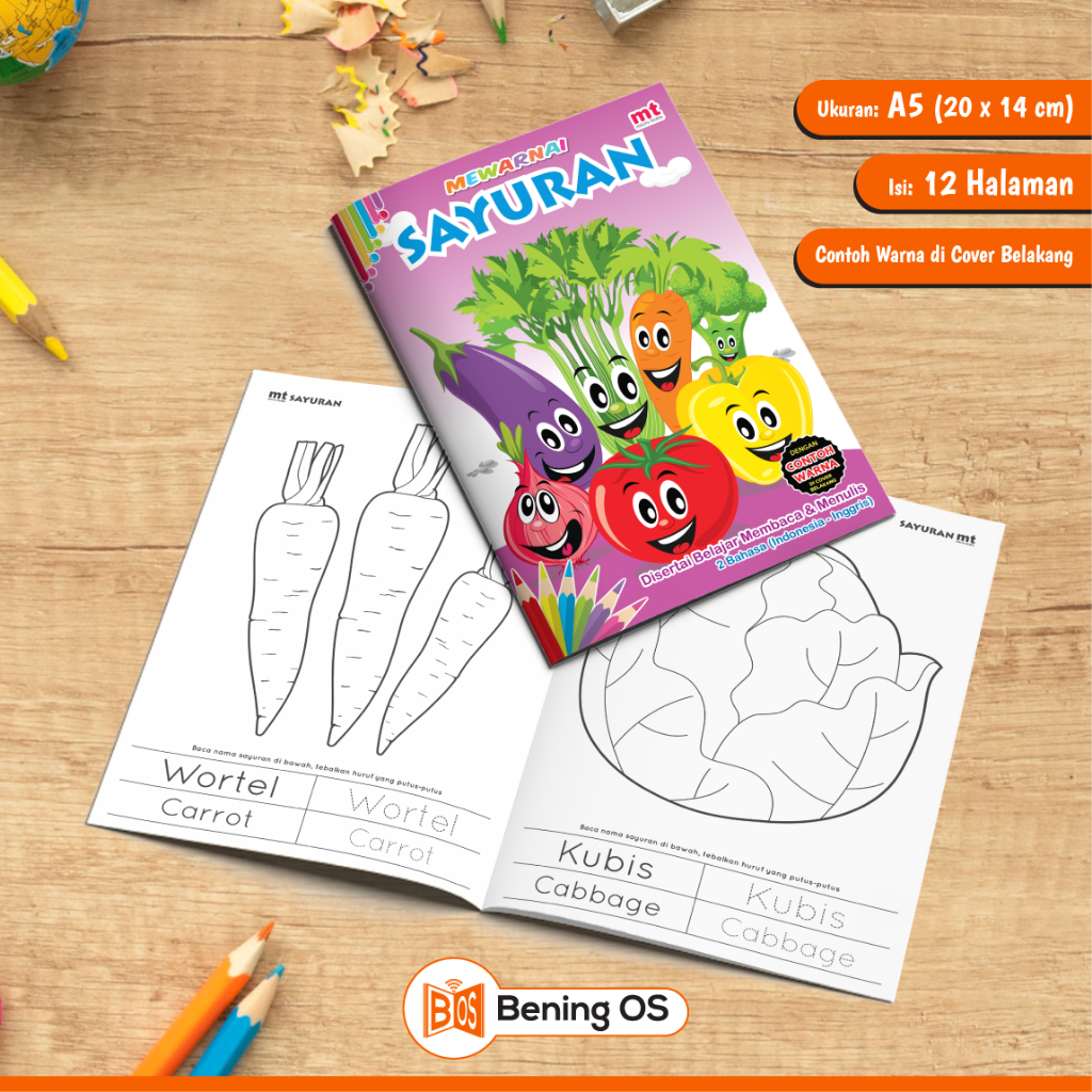 Jual Buku mewarnai anak TK PAUD SD dengan contoh warna | Shopee Indonesia