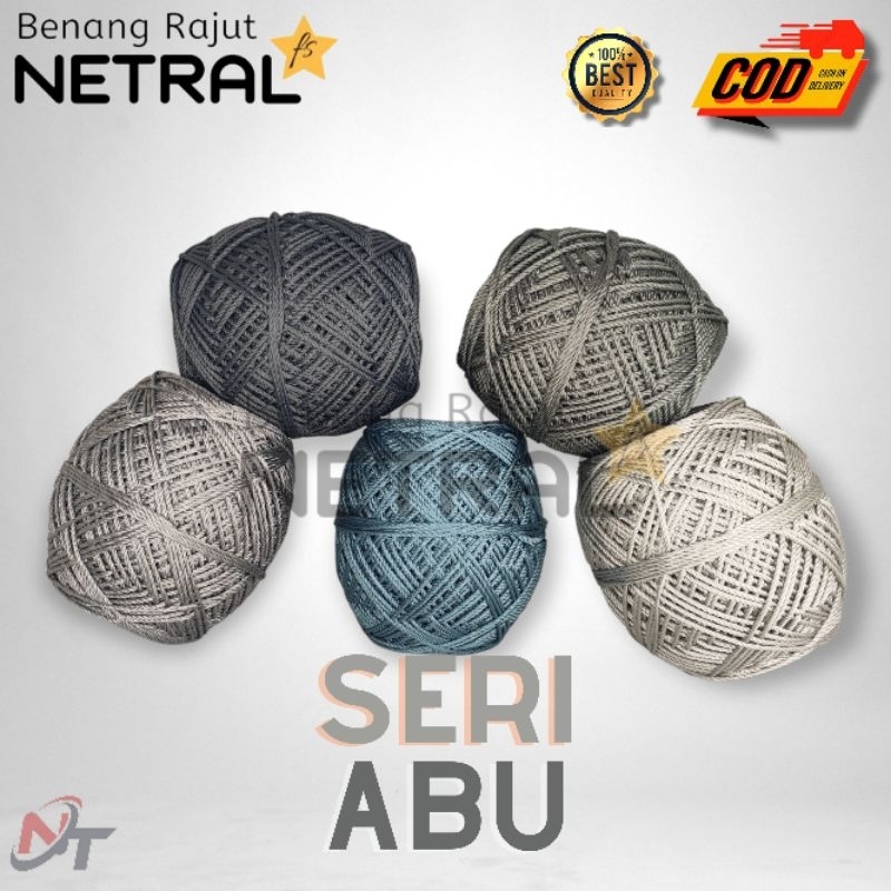 Jual BENANG RAJUT POLYESTER KILAP & DOP SERI WARNA ABU MERK NETRAL ...