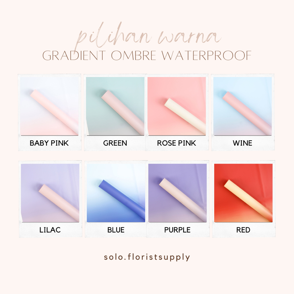 Jual GRADIENT OMBRE COLOR WATERPROOF CELLOPHANE KOREAN FLOWER WRAPPING ...