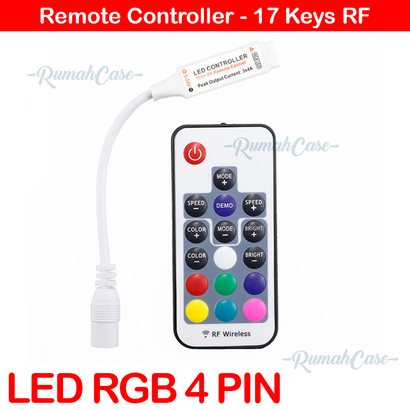 Jual Remote 17 Key RF 5v 12v 24v Driver LED Strip RGB Controller 4 Pin ...