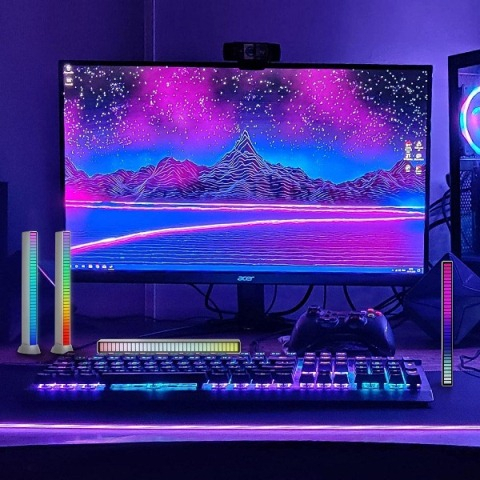 Jual RGB LED Voice Control Music Rhythm Light Bar Dynamic Display Strip ...