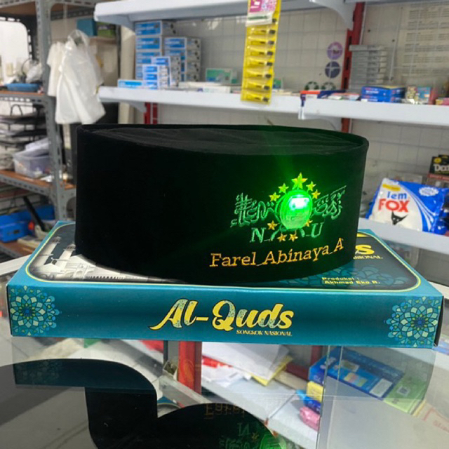 Jual Peci Songkok Hitam NU Bordir Nama LED Gudang Peci Bekasi | Shopee ...