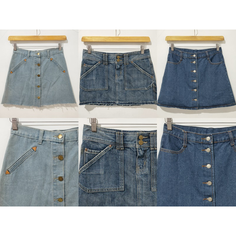 Jual Rok jeans denim mini preloved pl thrift | Shopee Indonesia