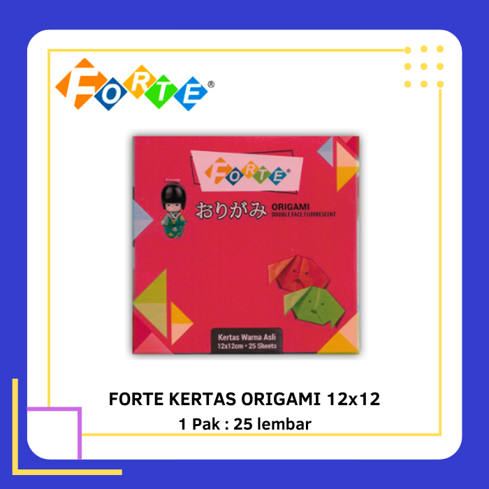 Jual FORTE Origami 12x12 Dua Sisi Berwarna - Kertas Warna / Lipat ...
