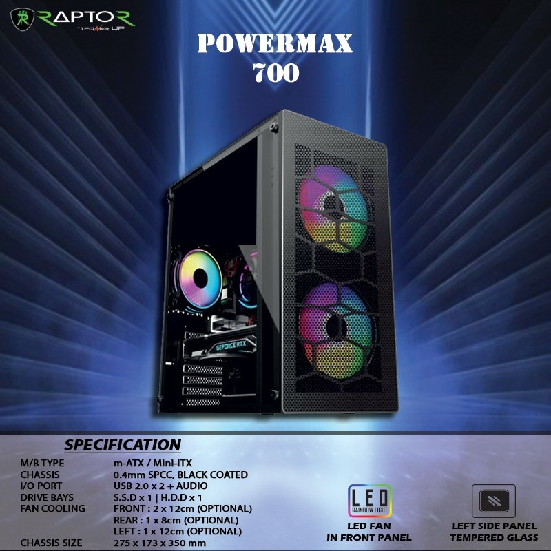 Jual Casing POWER UP POWERMAX CPM-700 Include PSU 500Watt + 2 Fan ...