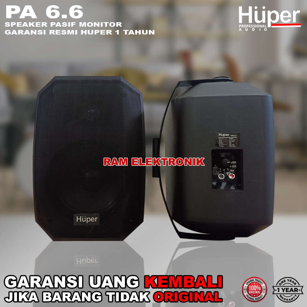 Jual Speaker Pasif 6 Inch HUPER PA 6.6 | PA6.6 | PA 6 6 Wall Speaker Gantung ORIGINAL | Shopee ...