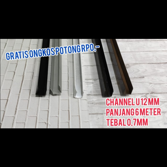 Jual CHANNEL U / LIST U ALUMINIUM 1.2 CM X 1.2 CM (GRATIS ONGKOS POTONG ...