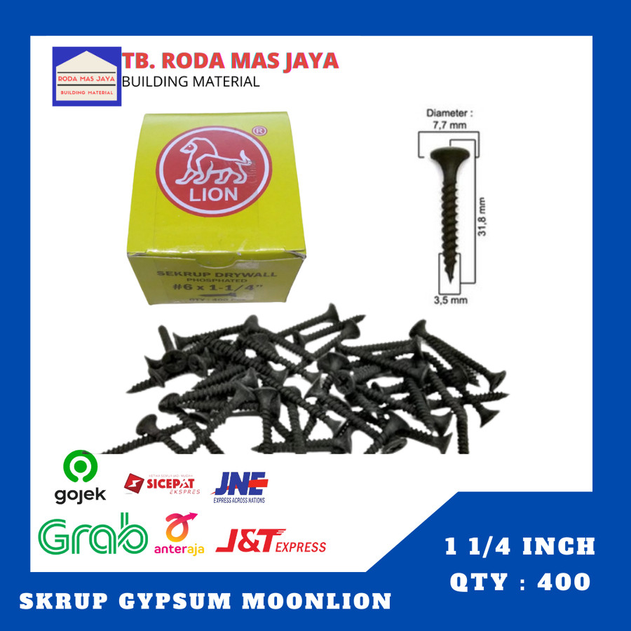 Jual Dry Wall/Skrup Gypsum Moonlion | Shopee Indonesia