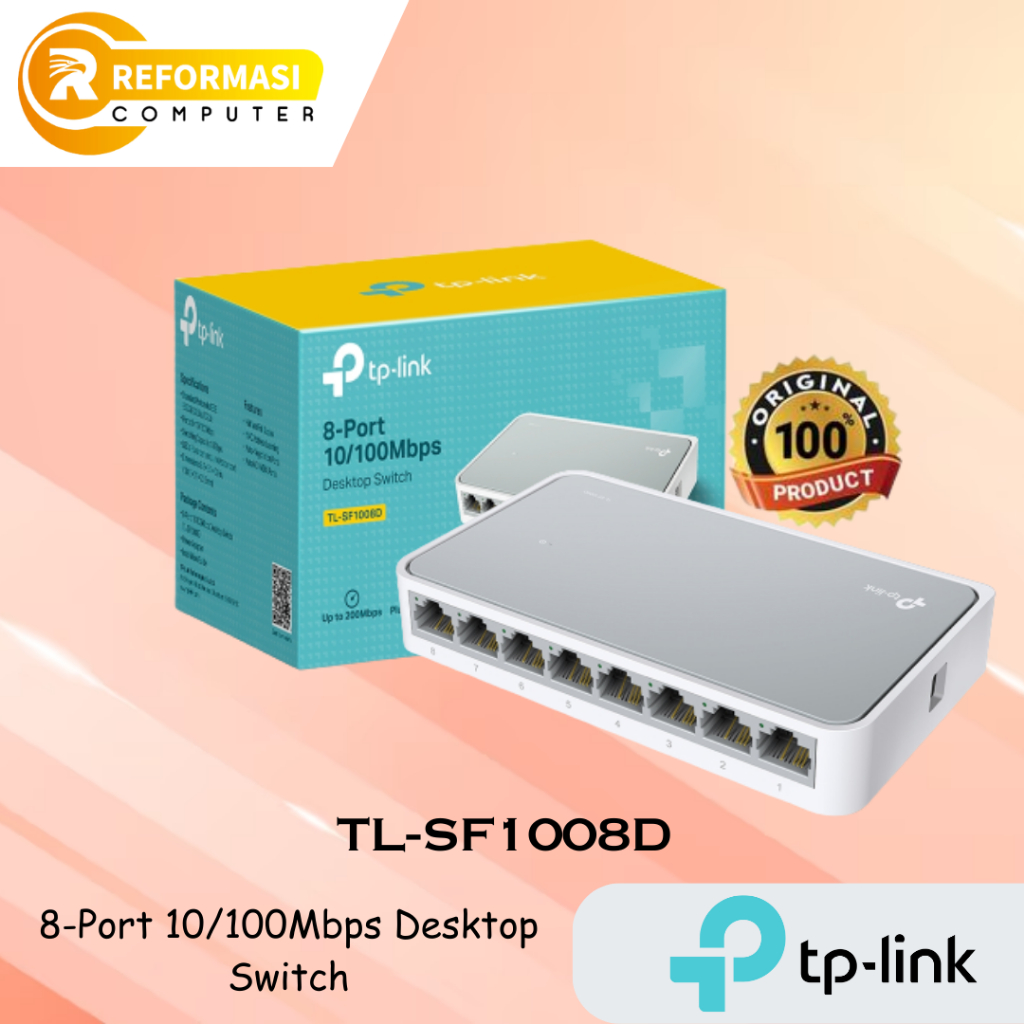 Jual TP-LINK TL-SF1008D : TPLink 8 Port 10/100Mbps Desktop Switch Hub ...