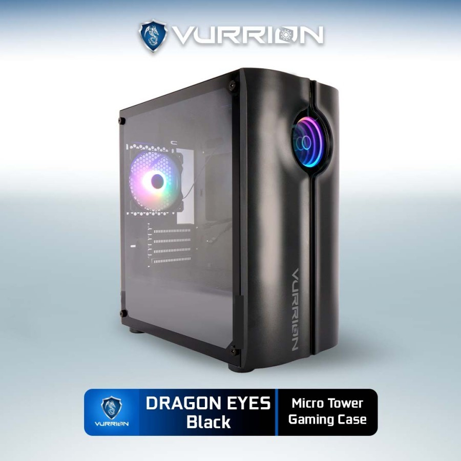 Jual CASING GAMING VURRION DRAGON EYES BLACK - FREE 1 FAN RGB | Shopee ...