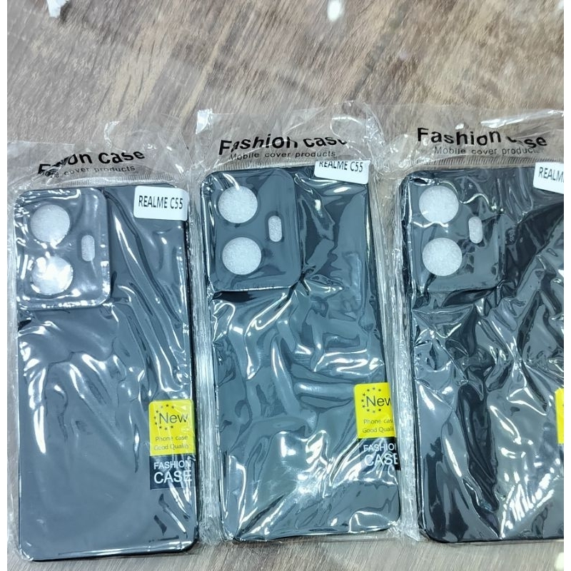 Jual CASING MACARON REALME C55 FULL BLACK | Shopee Indonesia