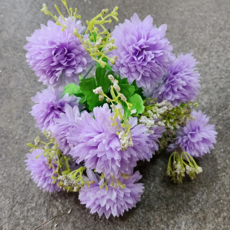 Jual Bunga Chrysant Ball Mum X6 Dekorasi | Shopee Indonesia