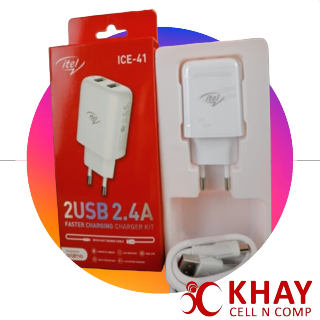 Jual CHARGER ITEL 2 USB 2.4A ICE -41 QUICK CHARGE ORI MICRO USB ...
