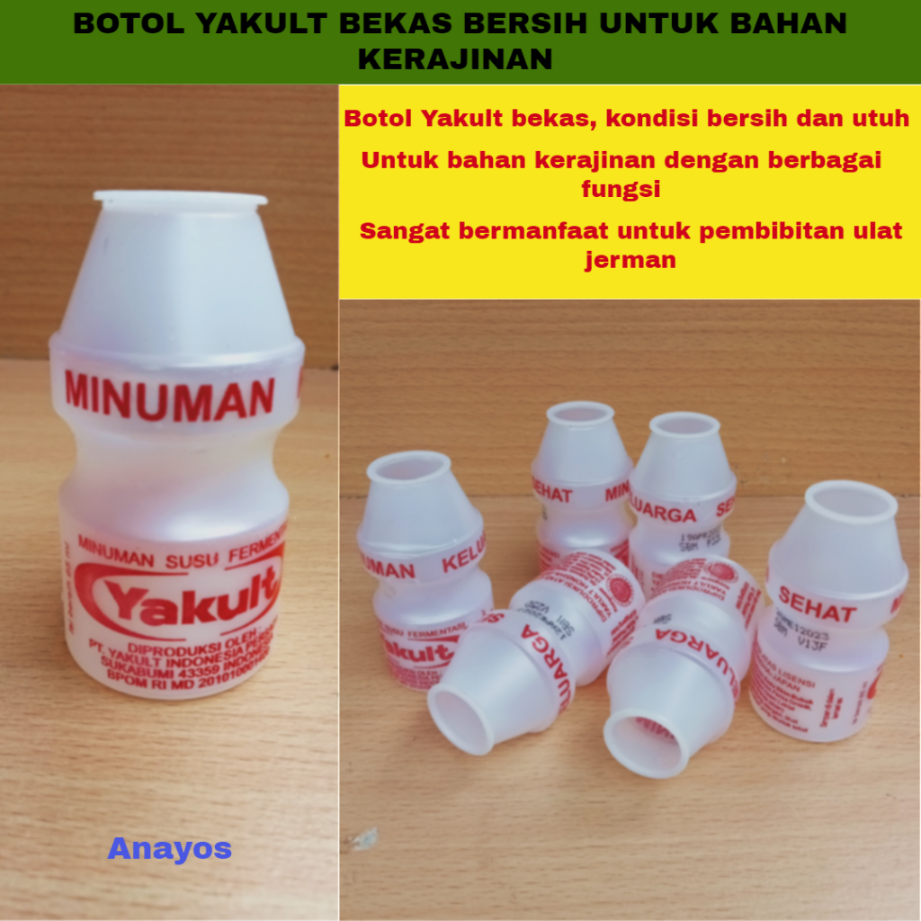 Jual Botol YAKULT Bekas Bersih Untuk Bahan Kerajinan Dan Ternak Ulat ...