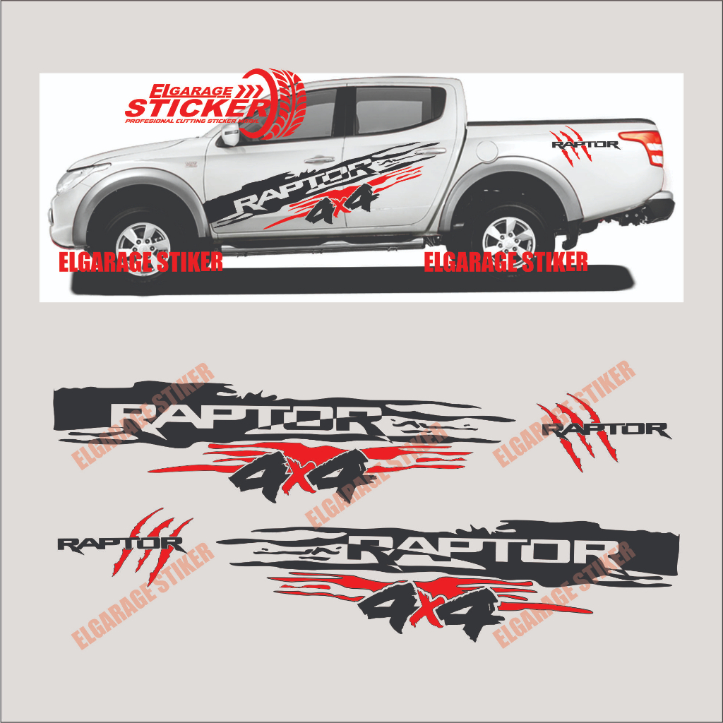 Jual Stiker mobil double cabin triton cutting stiker striping raptor ...