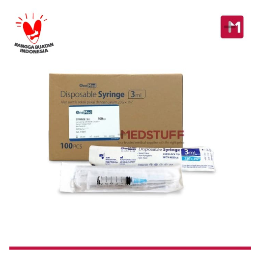 Jual Syringe Onemed 3cc With Needle Spuit Onemed Spoit Onemed | Shopee ...