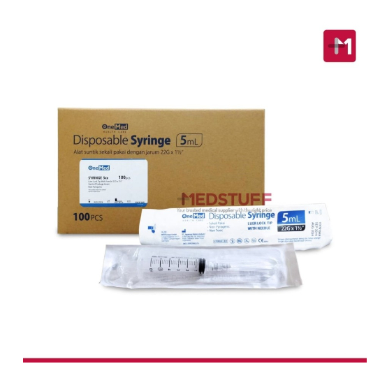 Jual Syringe Onemed 5cc With Needle Spuit Onemed Spoit Onemed | Shopee ...
