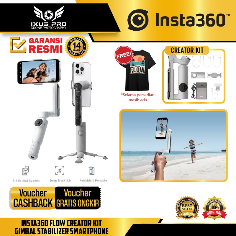 Jual Insta360 Flow Creator Kit Gimbal Stabilizer Smartphone Insta 360 RESMI | Shopee Indonesia