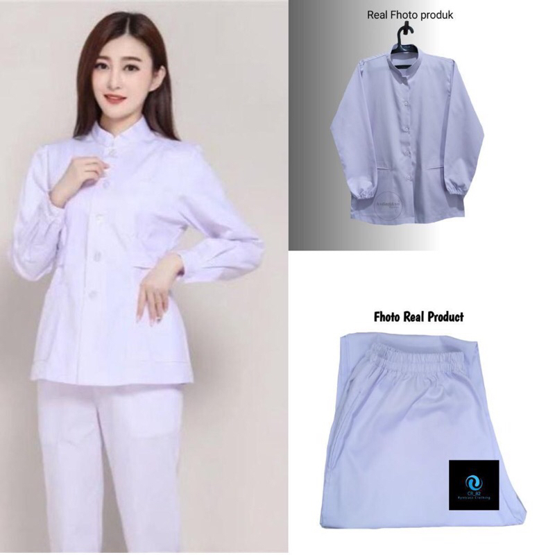 Jual Baju Dinas Perawat Putih Setelan celana | Shopee Indonesia